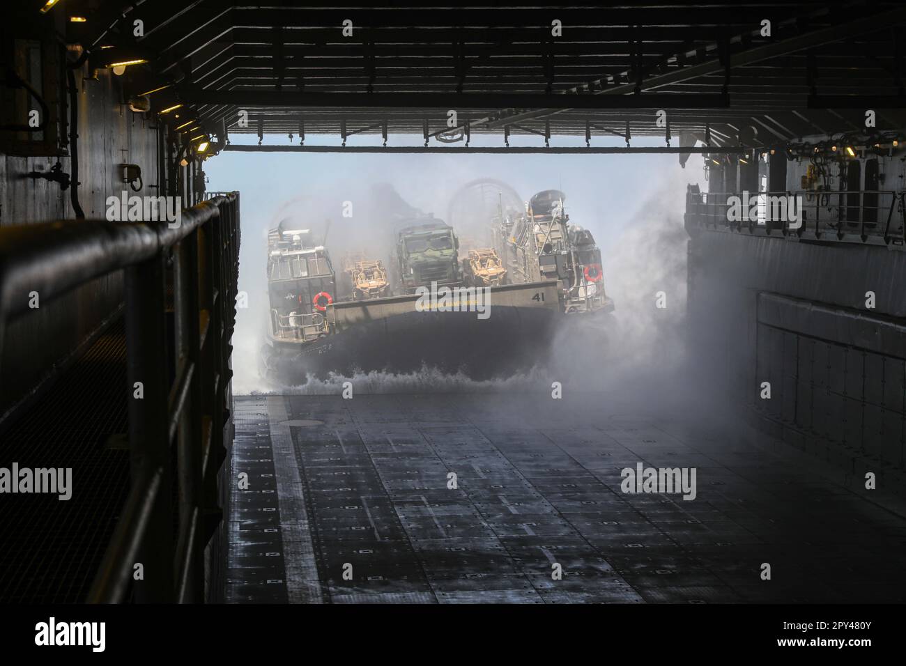 230430-N-ED646-2179- ATLANTIC OCEAN (April 30, 2023) A landing craft ...