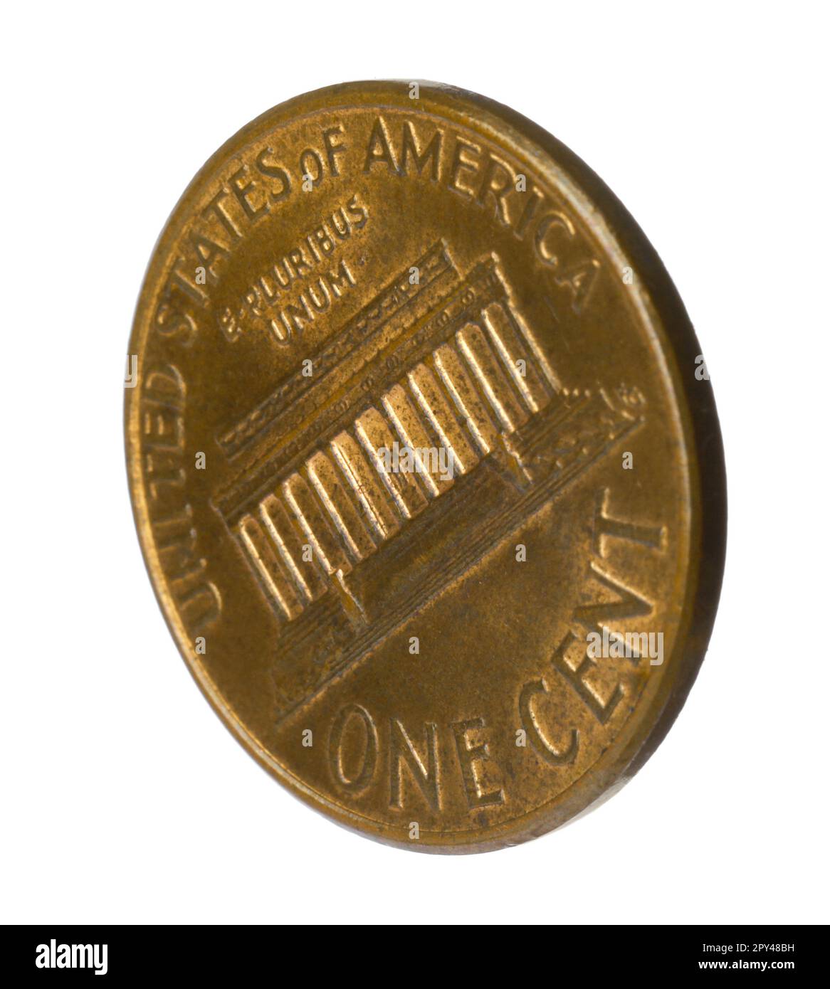 American one cent coin isolated on white Stock Photo - Alamy
