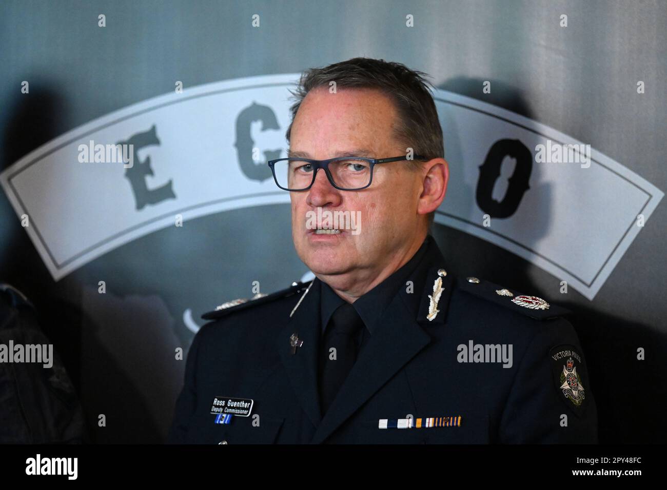 Victoria Police Deputy Commissioner Ross Guenther speaks during the ...