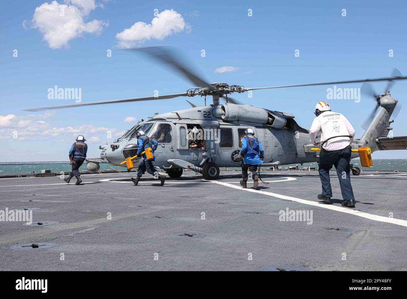 230501-N-ED646-1098- ATLANTIC OCEAN (May 1, 2023) Sailors aboard the ...