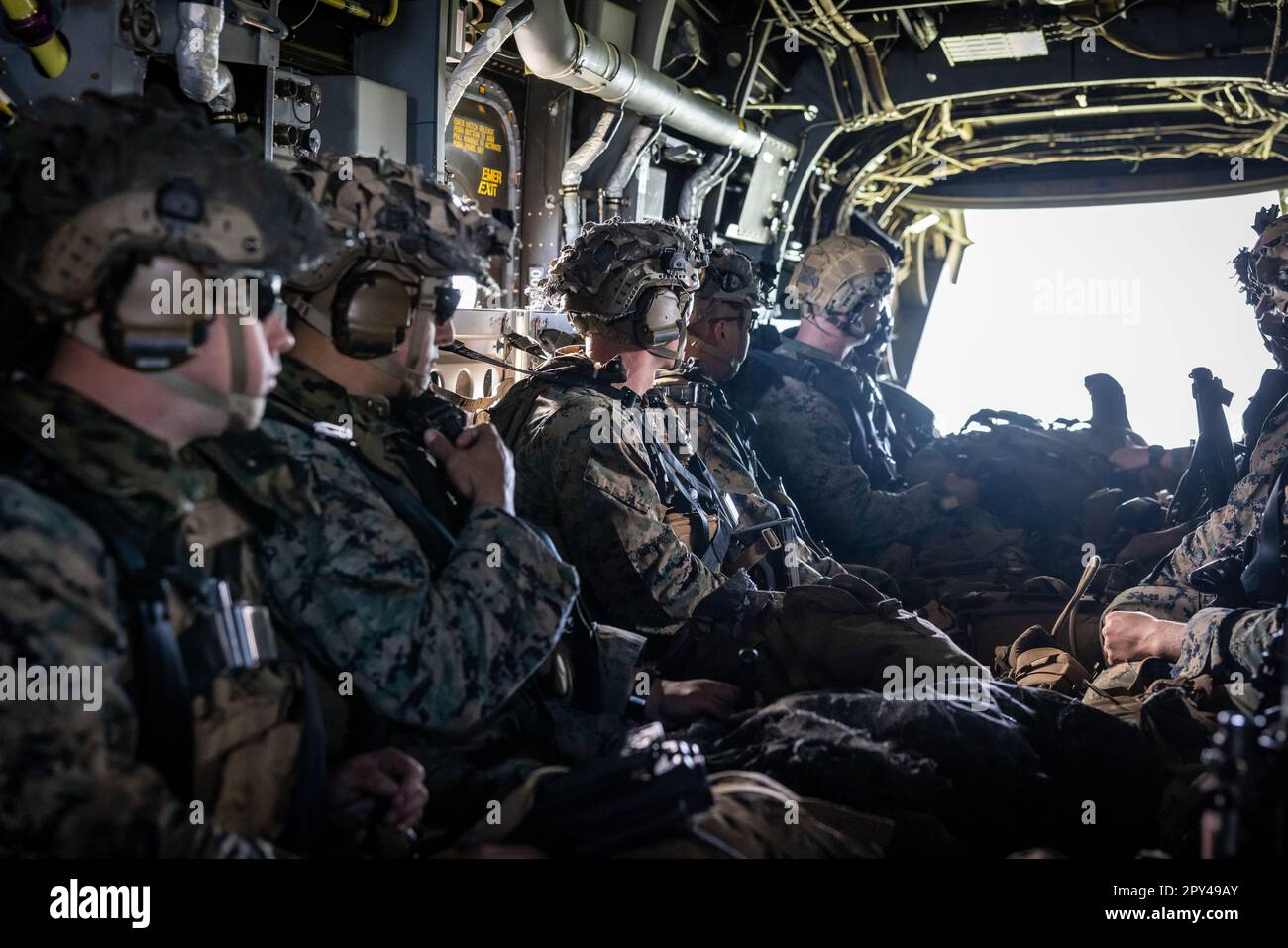 U.S. Marines with 1st Marine Division conduct an air insert at The ...