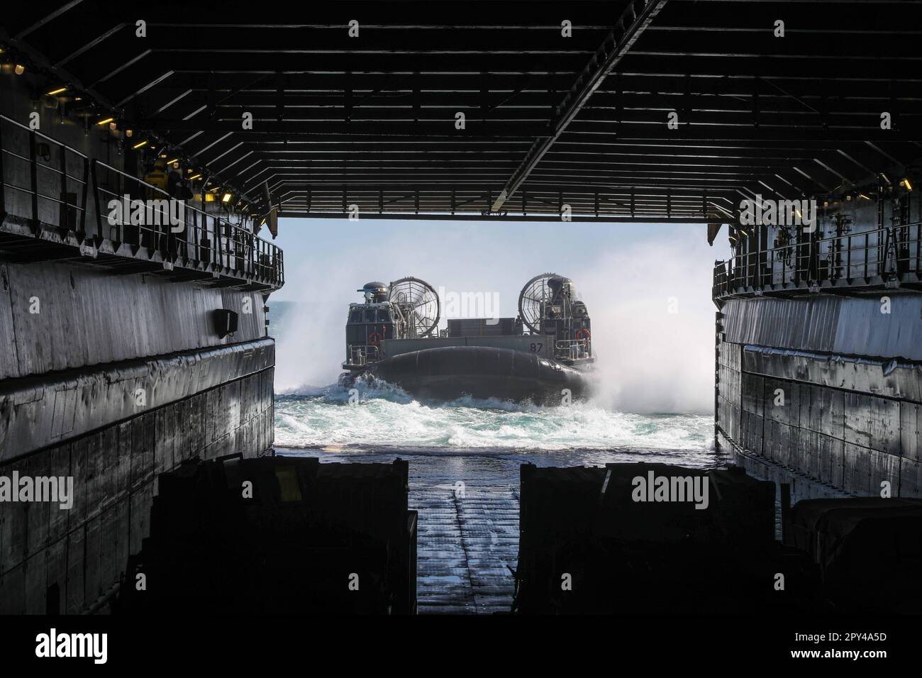 230502-N-ED646-1309- ATLANTIC OCEAN (May 2, 2023) A landing craft, air ...