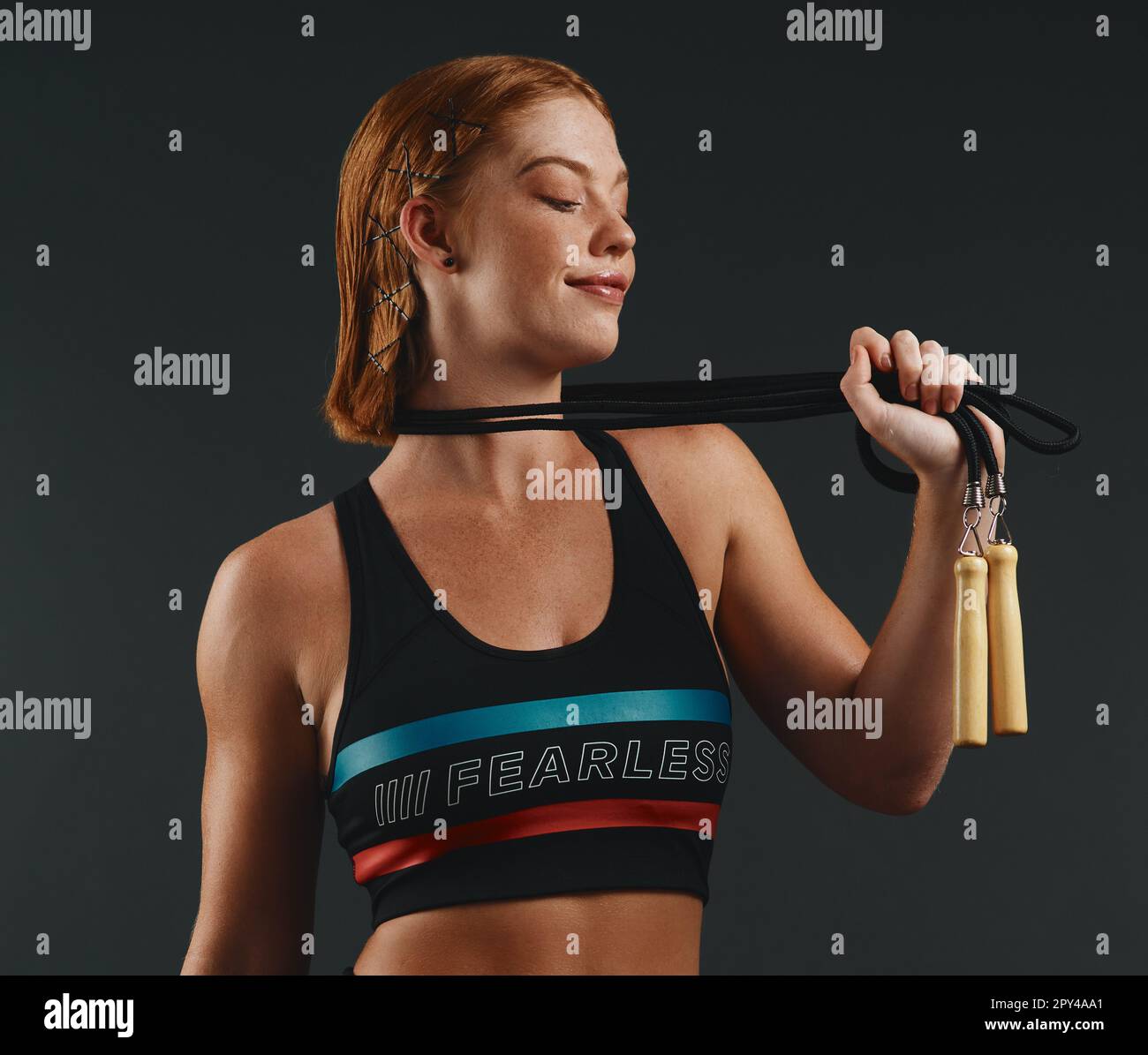 Woman skipping no rope hi-res stock photography and images - Alamy