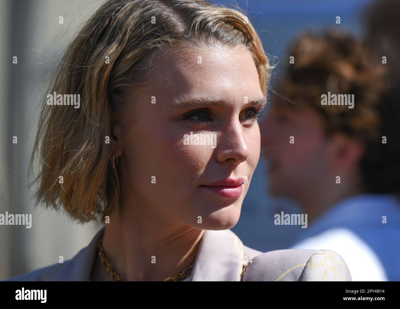 KRAKOW, POLAND - APRIL 30, 2023: Gaia Weiss, a French model and actress ...