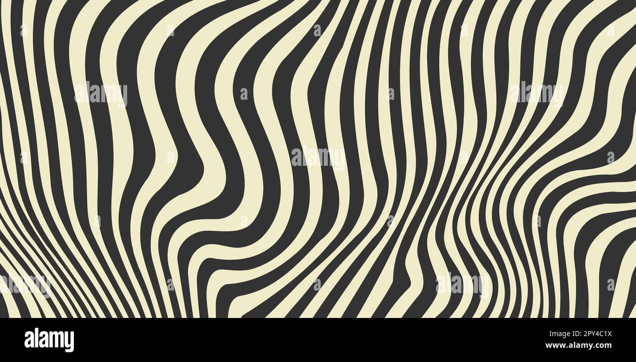 Stylized zebra pattern. Retro wavy fluid stripes and stains background ...