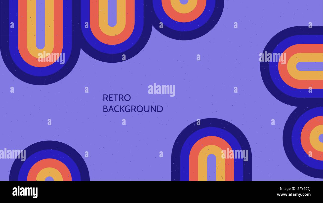 Retro line style background. Vintage arc lines poster design template ...