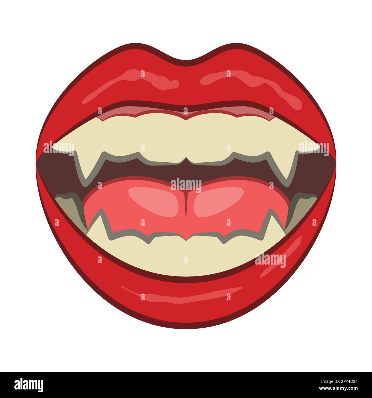 Scary Dracula Plastic Teeth. Halloween Icon Vector Illustration Stock ...