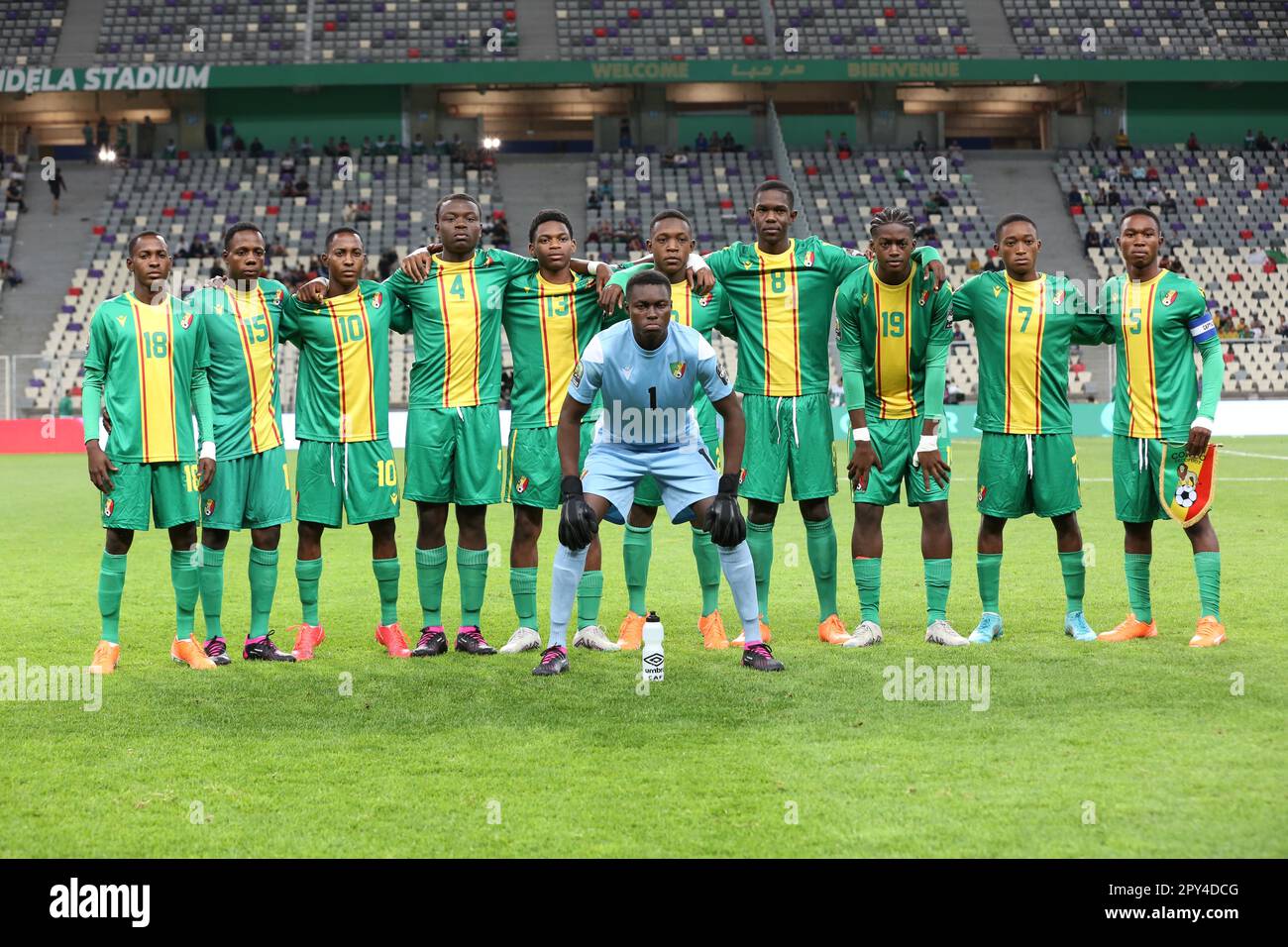 Algiers. 3rd May, 2023. The Republic of the Congo's starters pose for a ...