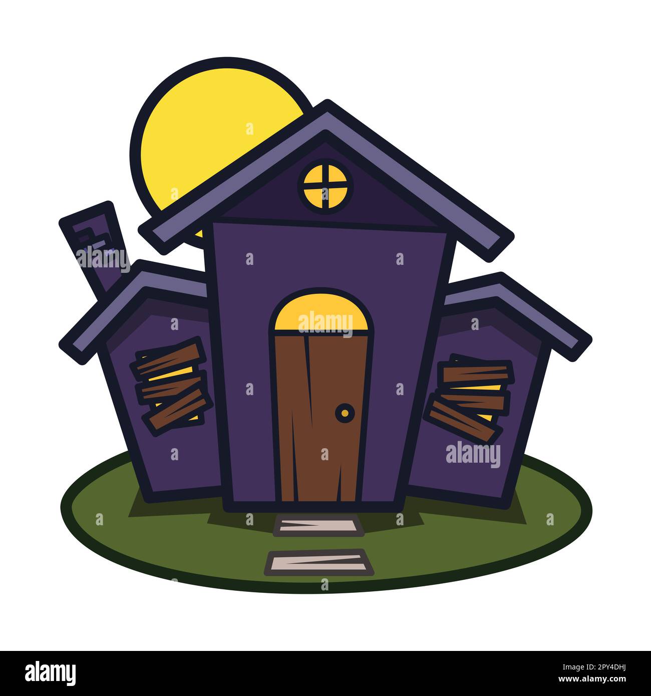 Scary house icon flat Cut Out Stock Images & Pictures - Alamy