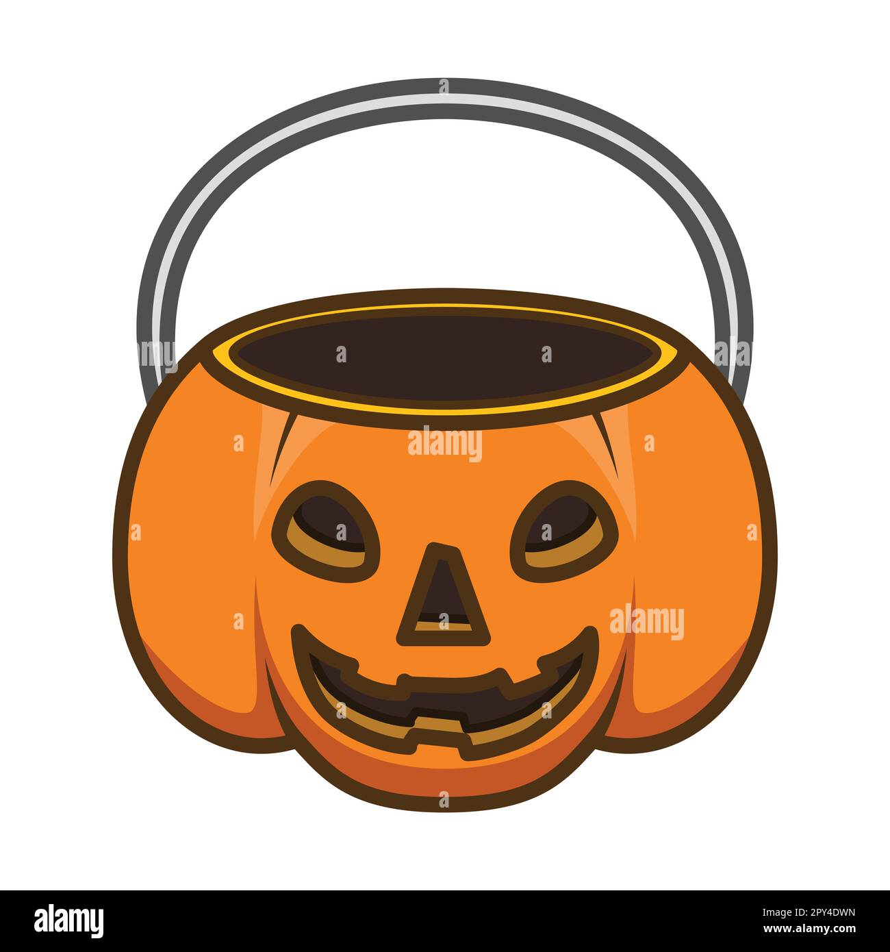 Jack O Lantern Bucket. Halloween Icon Vector Illustration Stock Vector ...