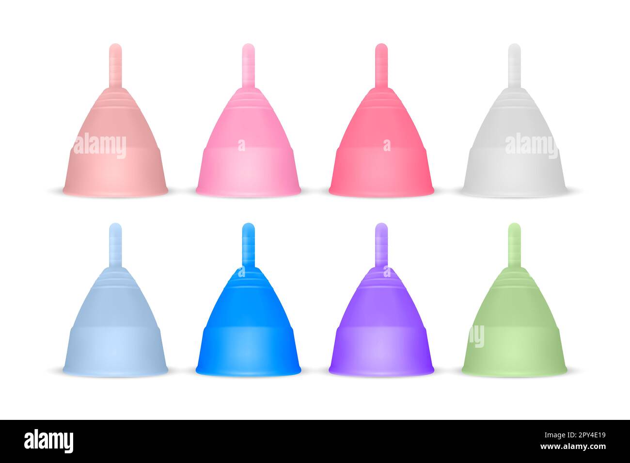 Vector 3d Realistic Menstrual Hygiene Silicone Cup Icon Set Closeup Isolated. Feminine Hygiene ...