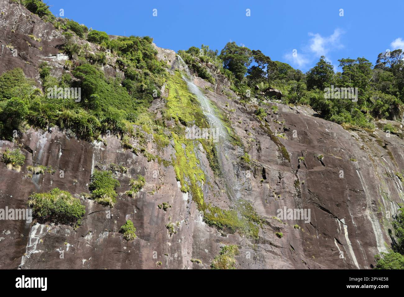 Milford sound waterfall hi-res stock photography and images - Alamy