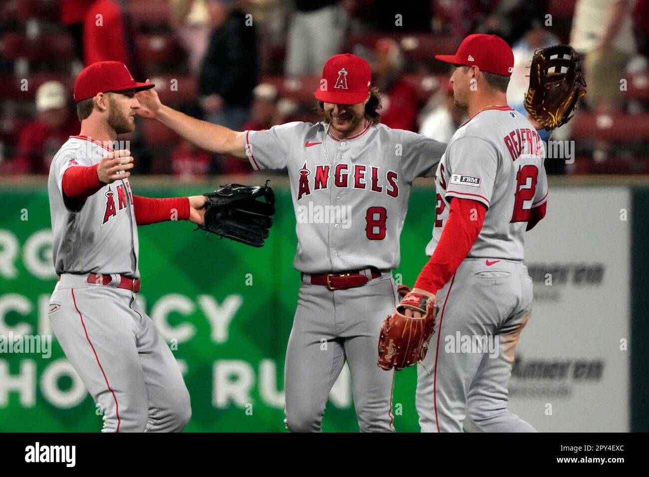 Los Angeles Angels' Taylor Ward, celebrates a 5-1 victory over the St ...