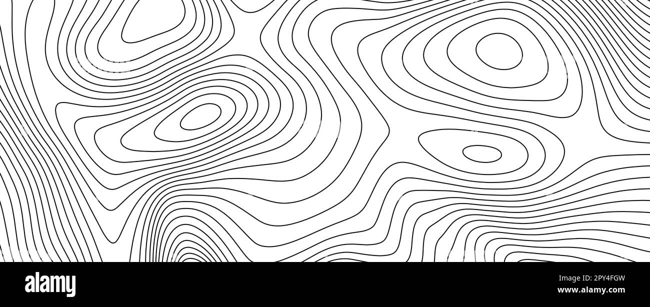 Terrain topographic map. Mountain and hill height contour lines ...