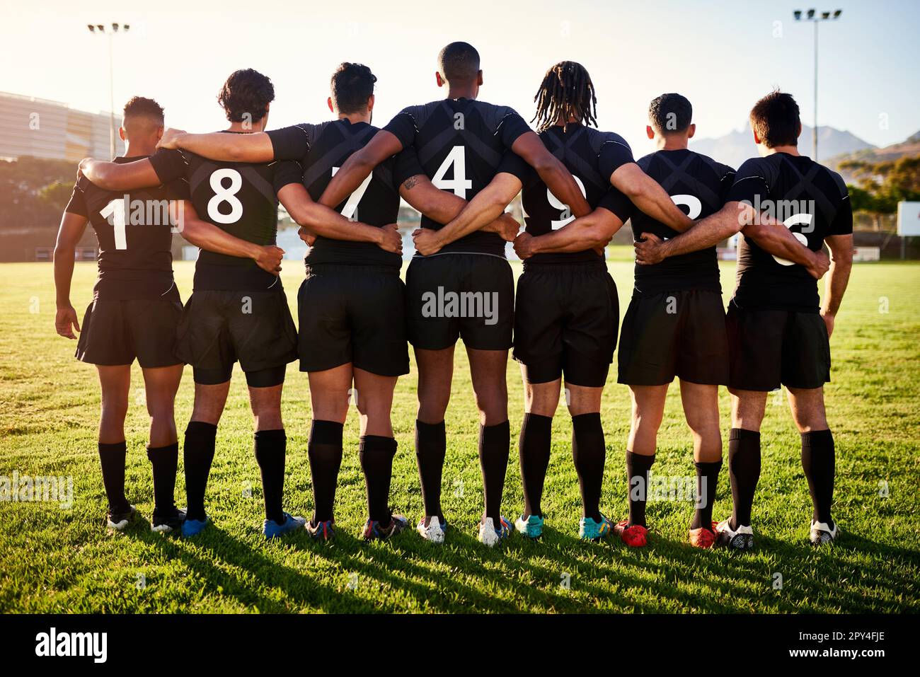 We win together. Full length shot of a unrecognizable group of ...