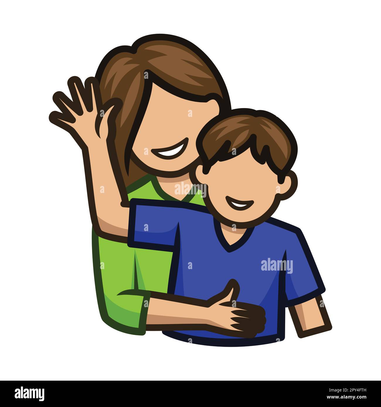 Mother and Son Hugging. Mothers Day Icon Vector Illustration Stock ...