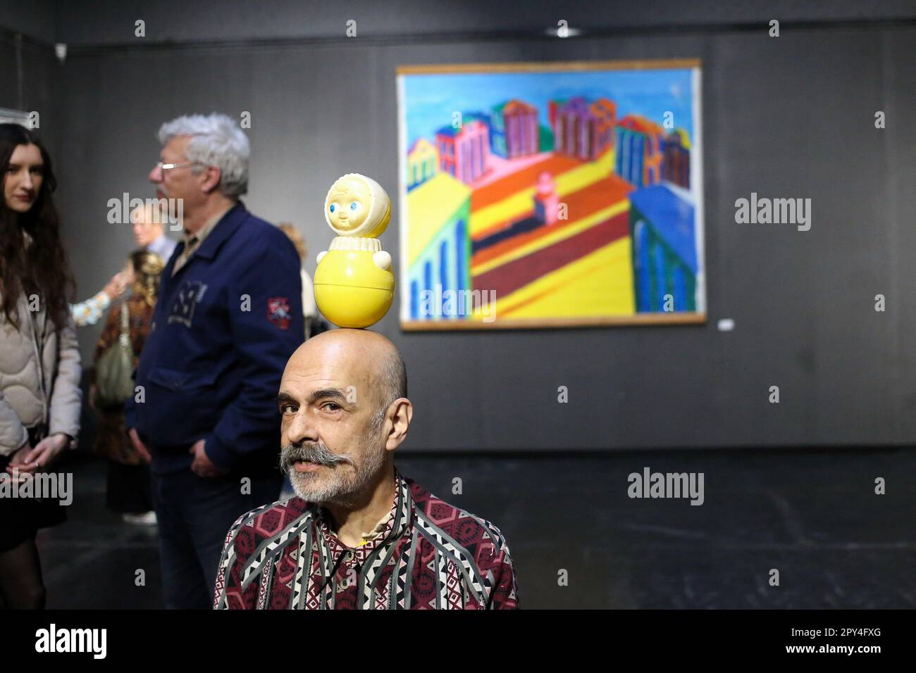 Odessa, Ukraine. 02nd May, 2023. Artist Sergei Anufriev, work "roly ...
