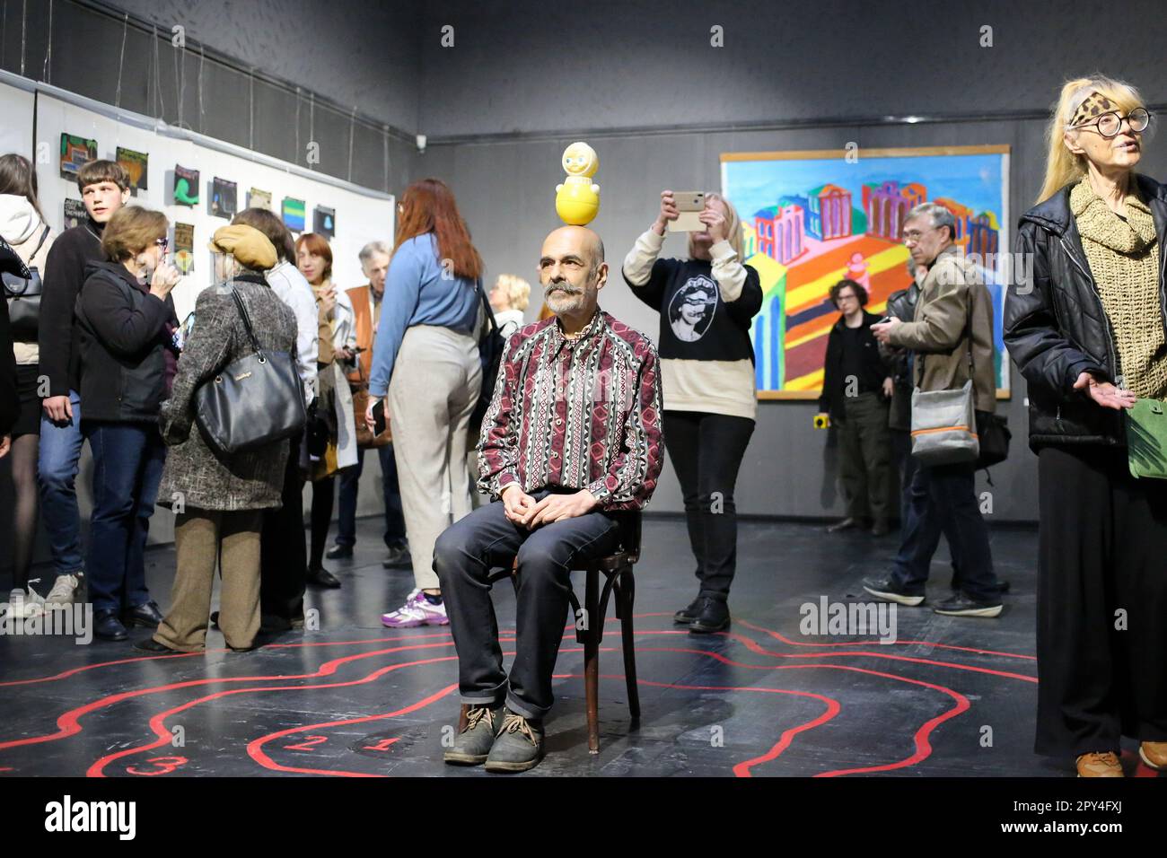 Odessa, Ukraine. 02nd May, 2023. Artist Sergei Anufriev, work "roly ...