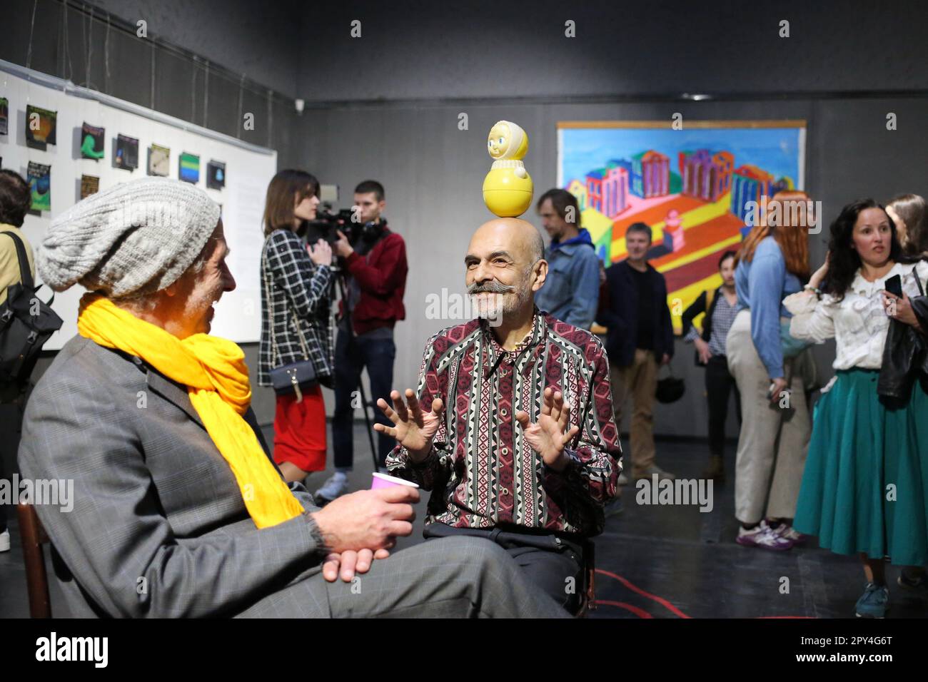 Odessa, Ukraine. 02nd May, 2023. Sergey Anufriev (with a toy on his ...