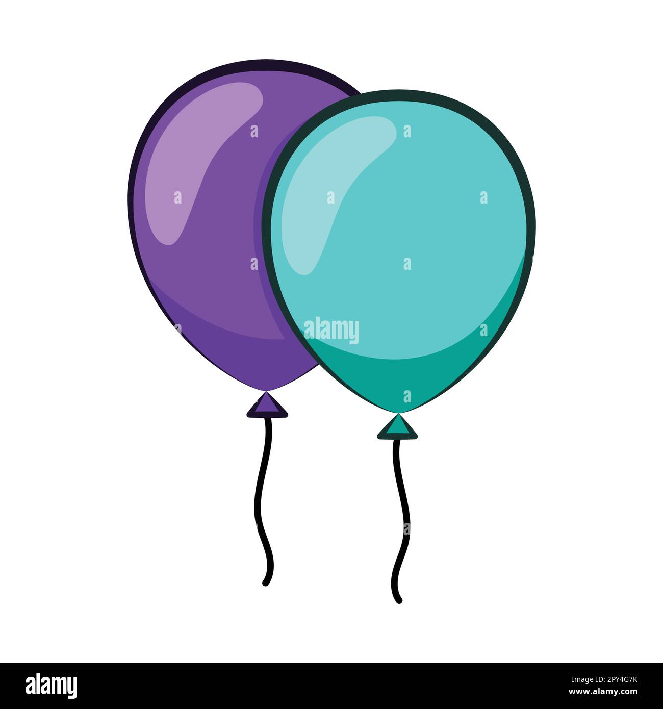 Colorful Gas Balloons. New Year Icon Vector Illustration Stock Vector ...