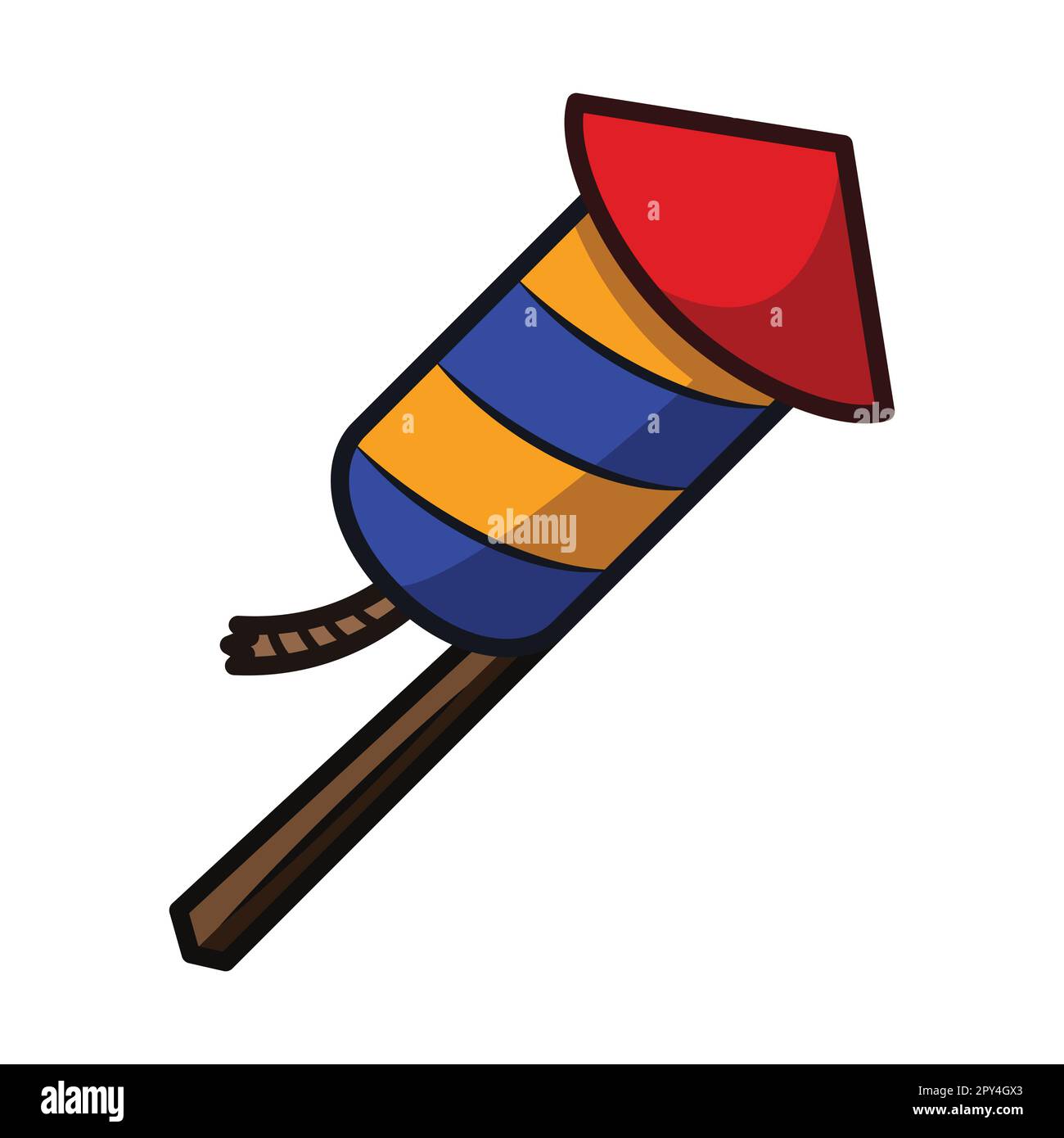 Blue and Yellow Fire Cracker. New Year Icon Vector Illustration Stock ...