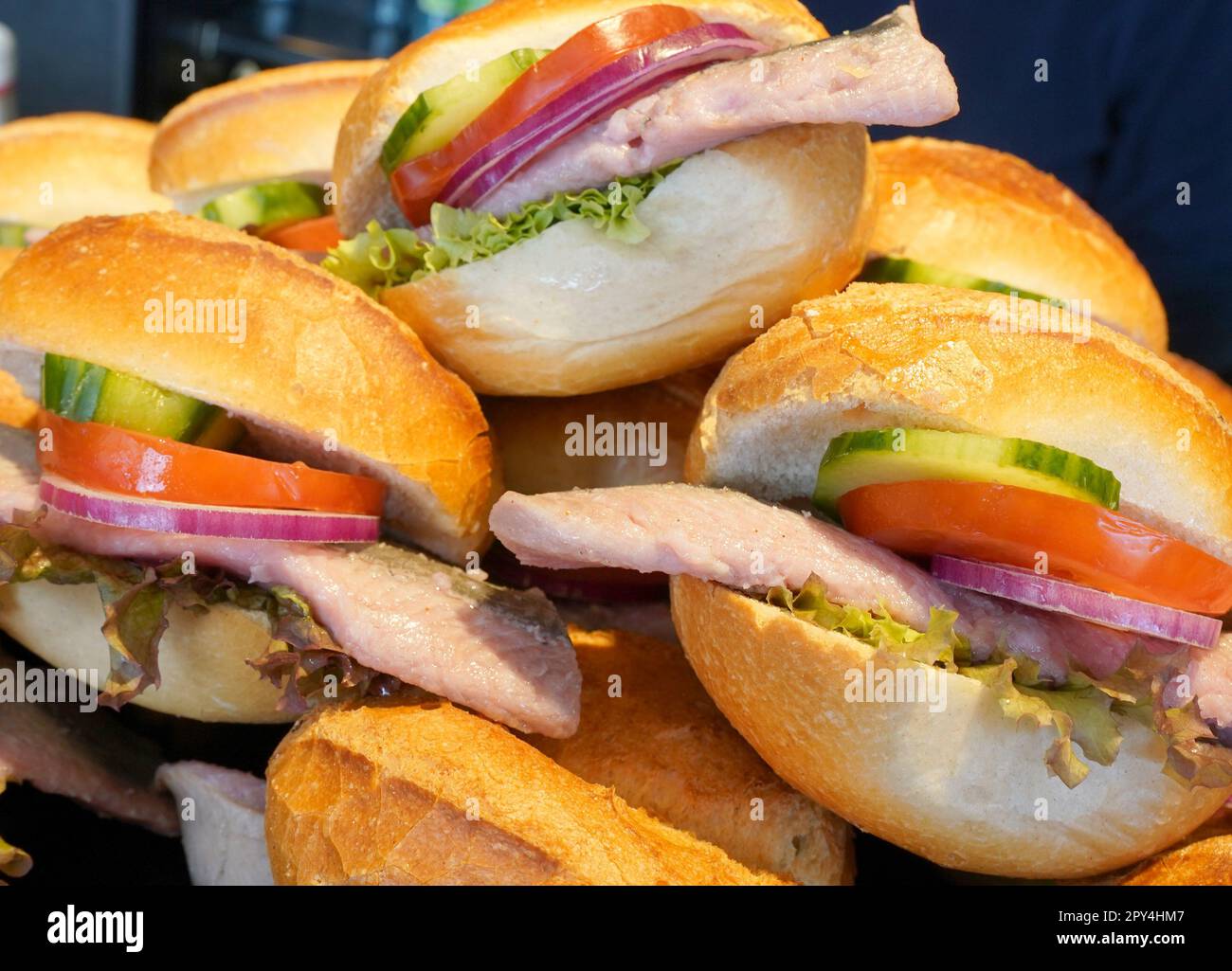 Hamburg, Germany. 25th Apr, 2023. Fish rolls with maties are on display ...