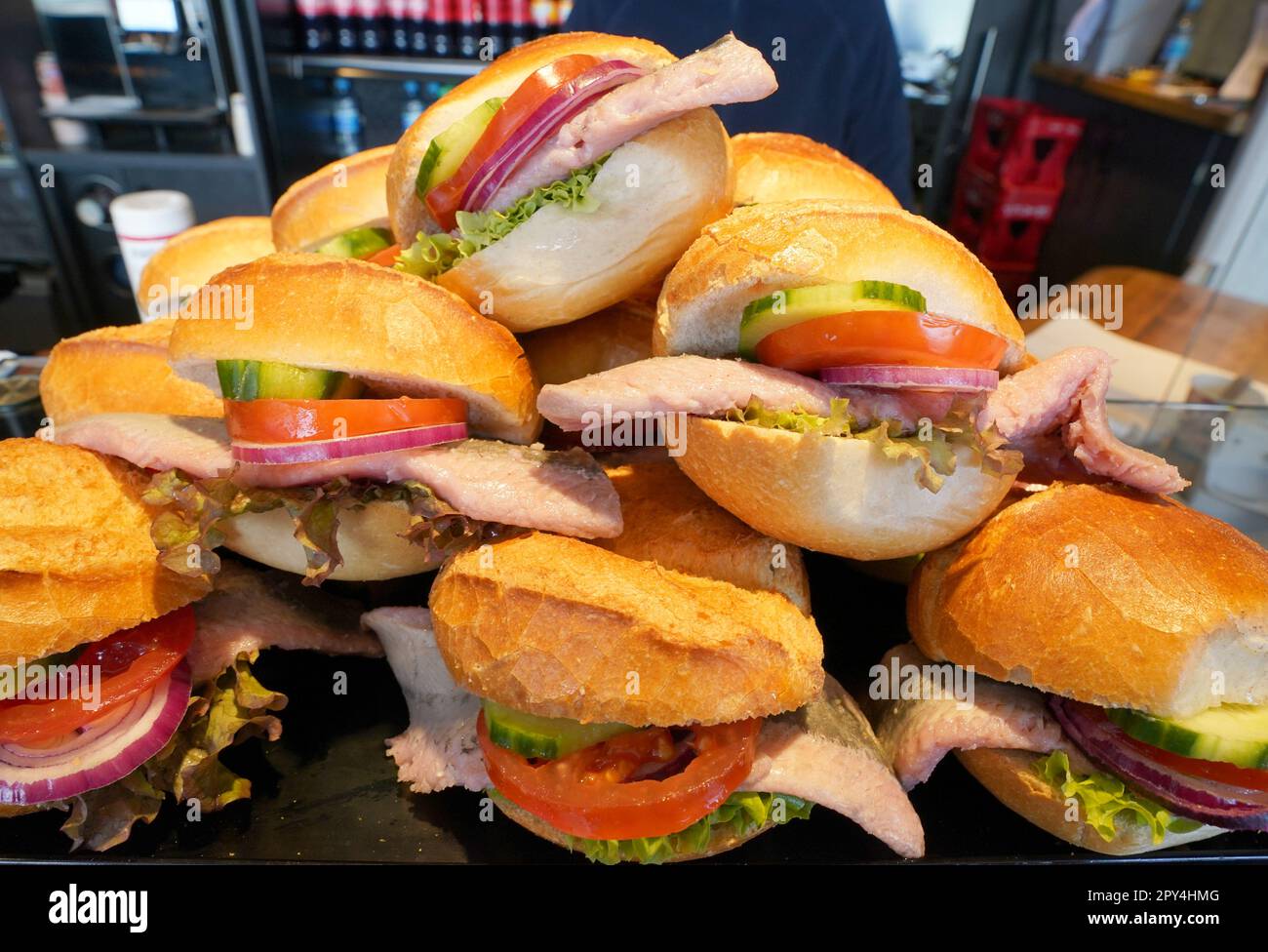 Hamburg, Germany. 25th Apr, 2023. Fish rolls with maties are on display ...