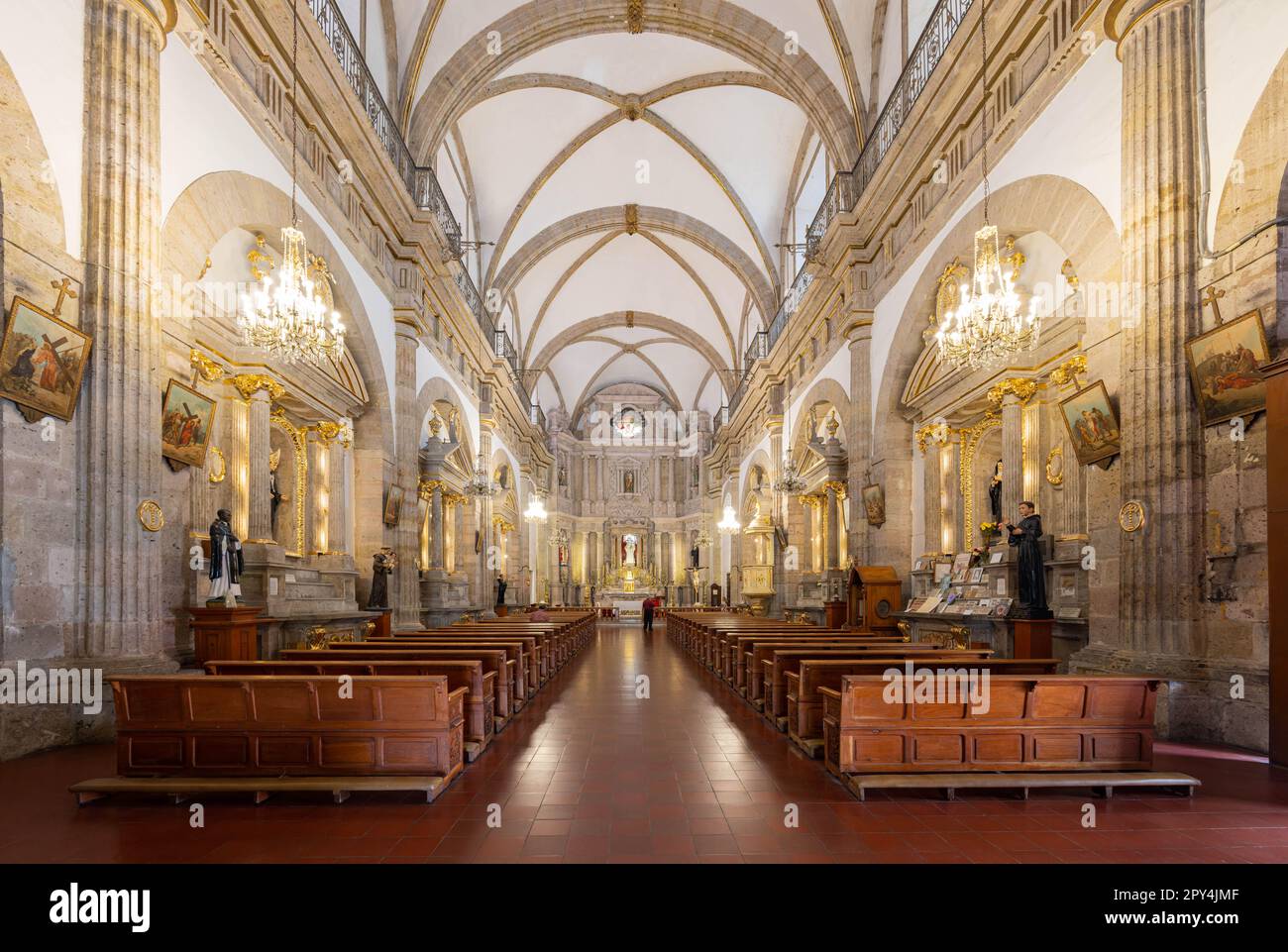Interior view of the Templo de San Agustin at Mexico Stock Photo - Alamy