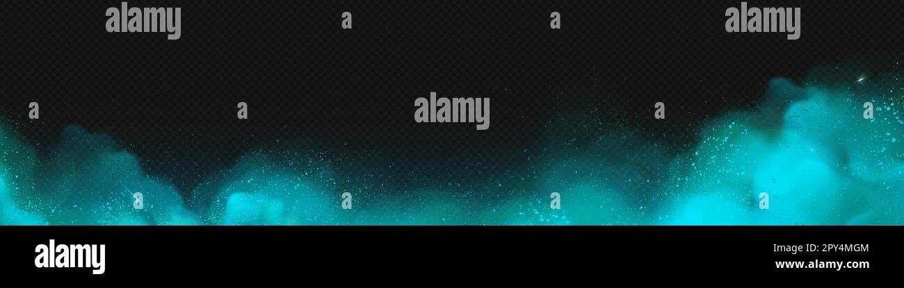 Turquoise fog cloud or steam vector background. Abstract mist and smoke ...