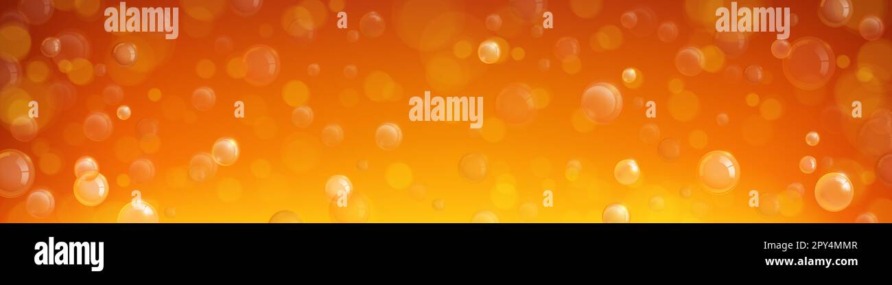 Yellow and orange bubble juice vector background. Abstract fruit drop ...