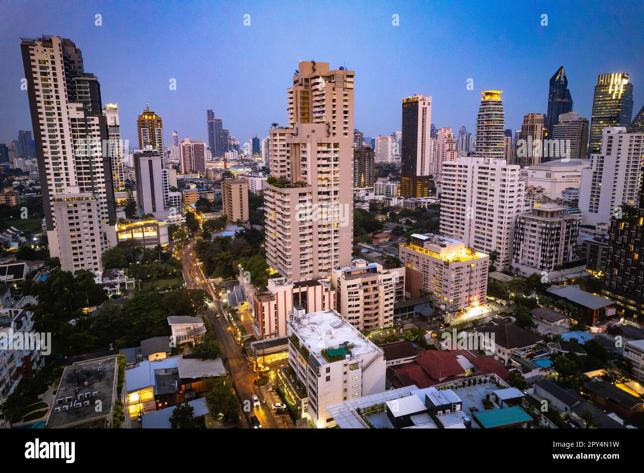 Aerial view of Watthana district in Bangkok, Thailand Stock Photo - Alamy
