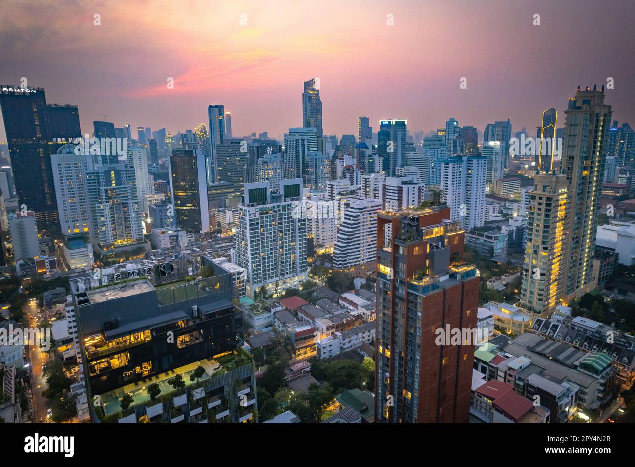 Aerial view of Watthana district in Bangkok, Thailand Stock Photo - Alamy