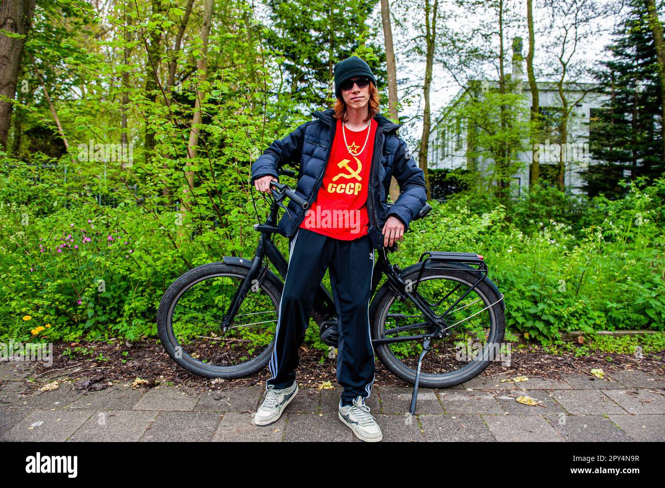 Amsterdam, Netherlands. 01st May, 2023. A young man is seen posing with ...