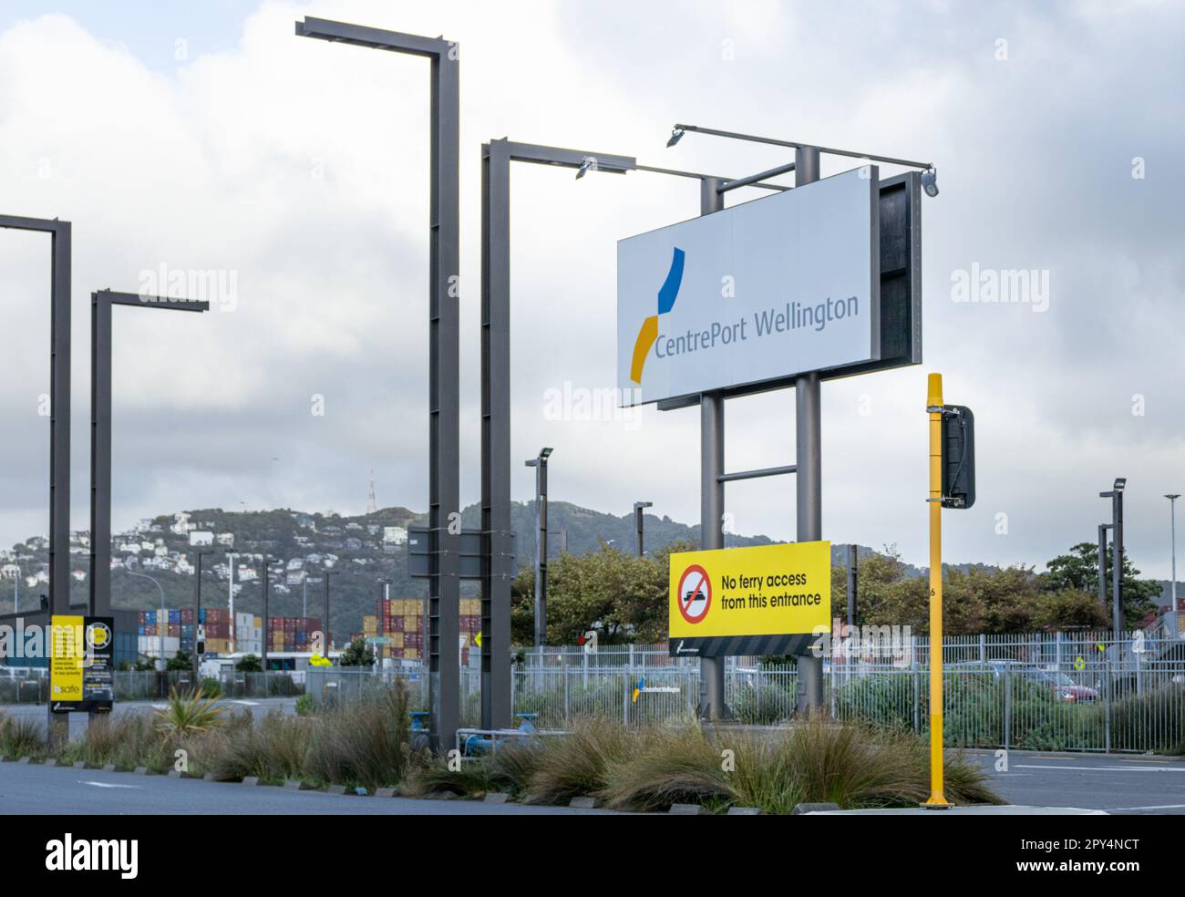 Wellington, New Zealand - April 20, 2023: Entrance to CentrePort ...