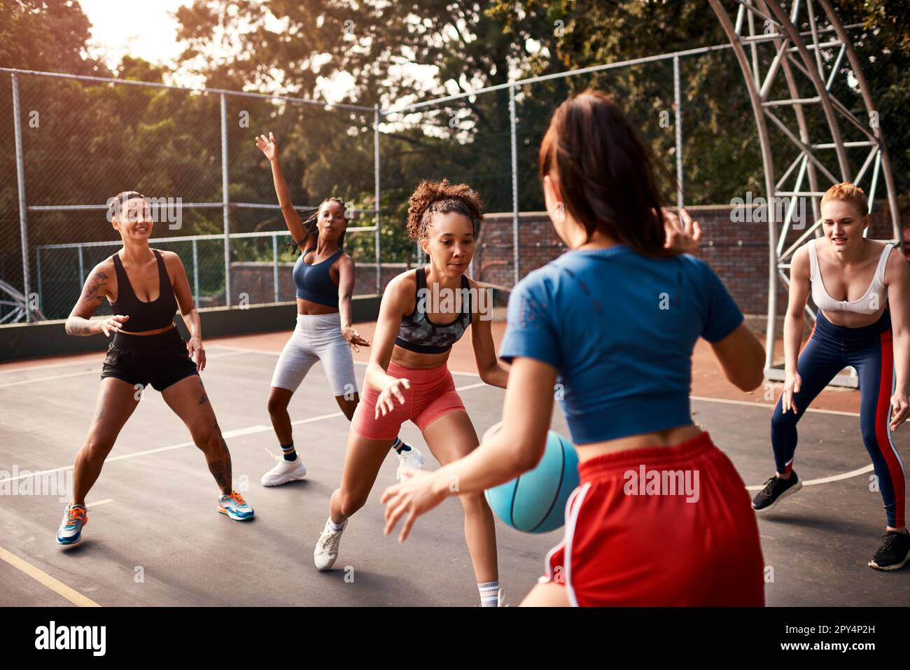 Shes Almost Got It A Diverse Group Of Sportswomen Playing A