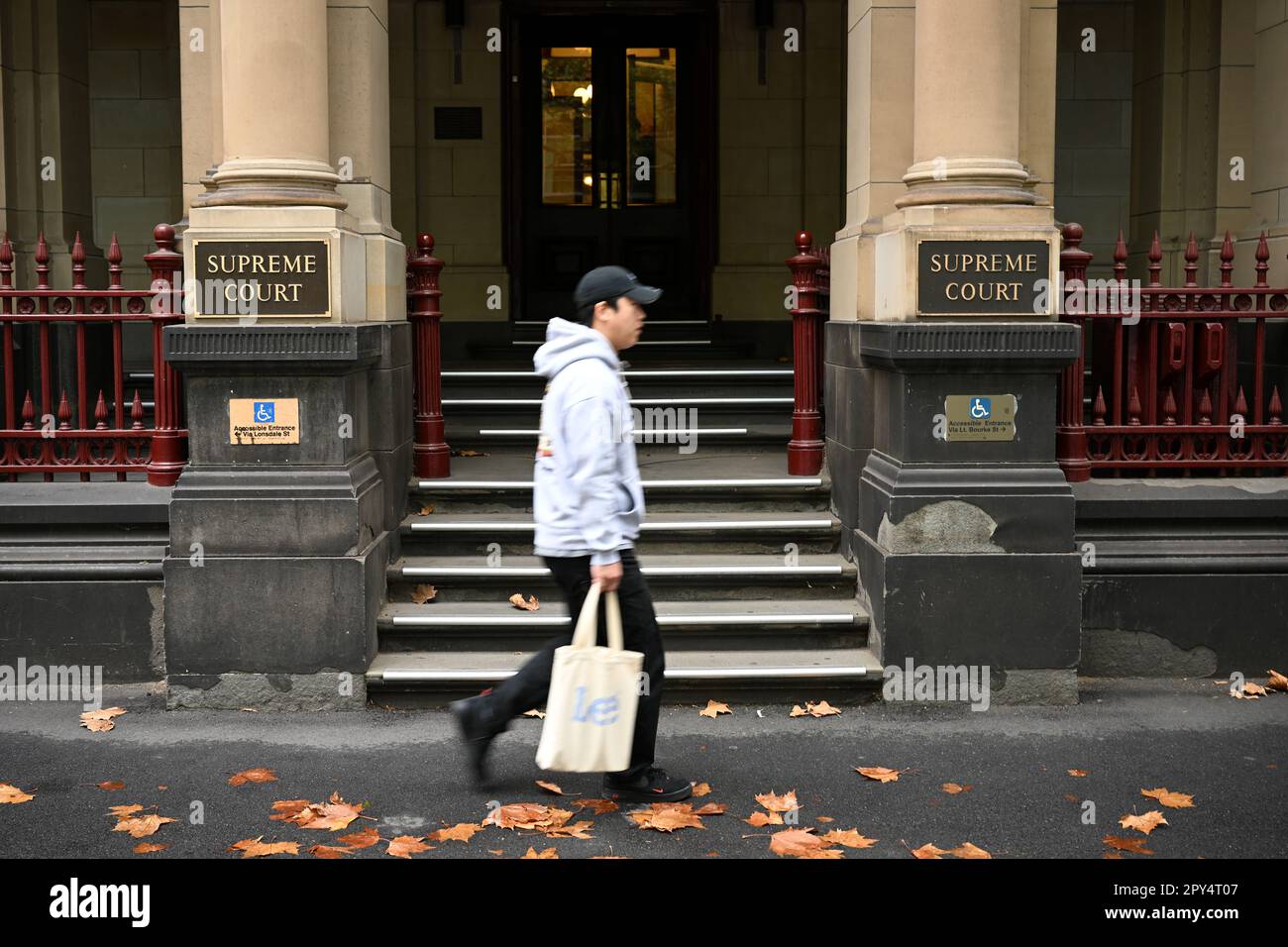 Signage is seen for the Supreme Court of Victoria in Melbourne ...