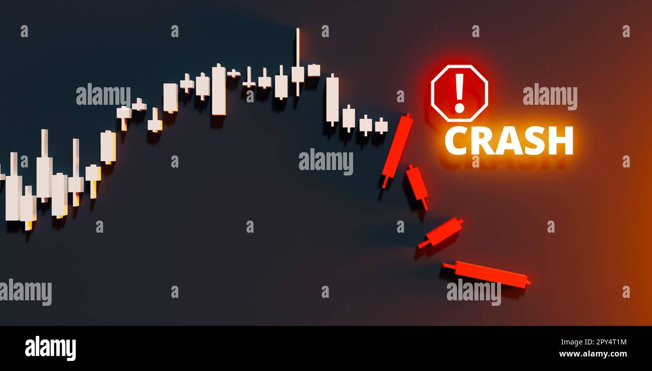 The concept behind the stock market red flags and crashing charts, 3d ...