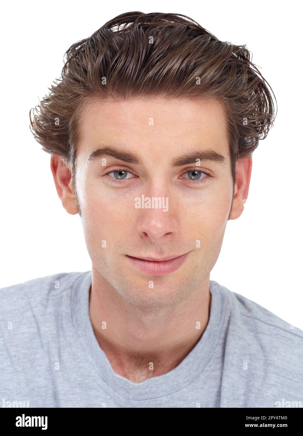 Headshot of man, face and confidence in portrait, young gen z youth ...