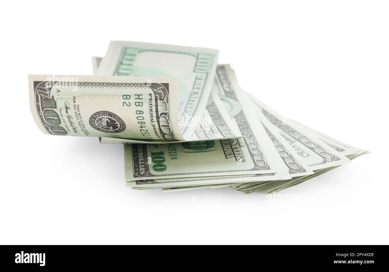 Dollar banknotes isolated on white. American national currency Stock ...