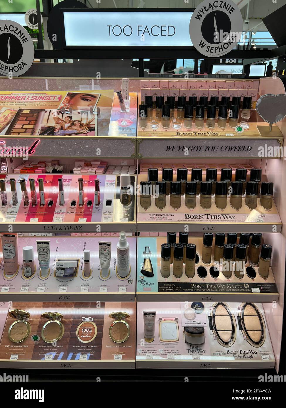 WARSAW, POLAND - JULY 17, 2022: Cosmetic products on display in Too ...