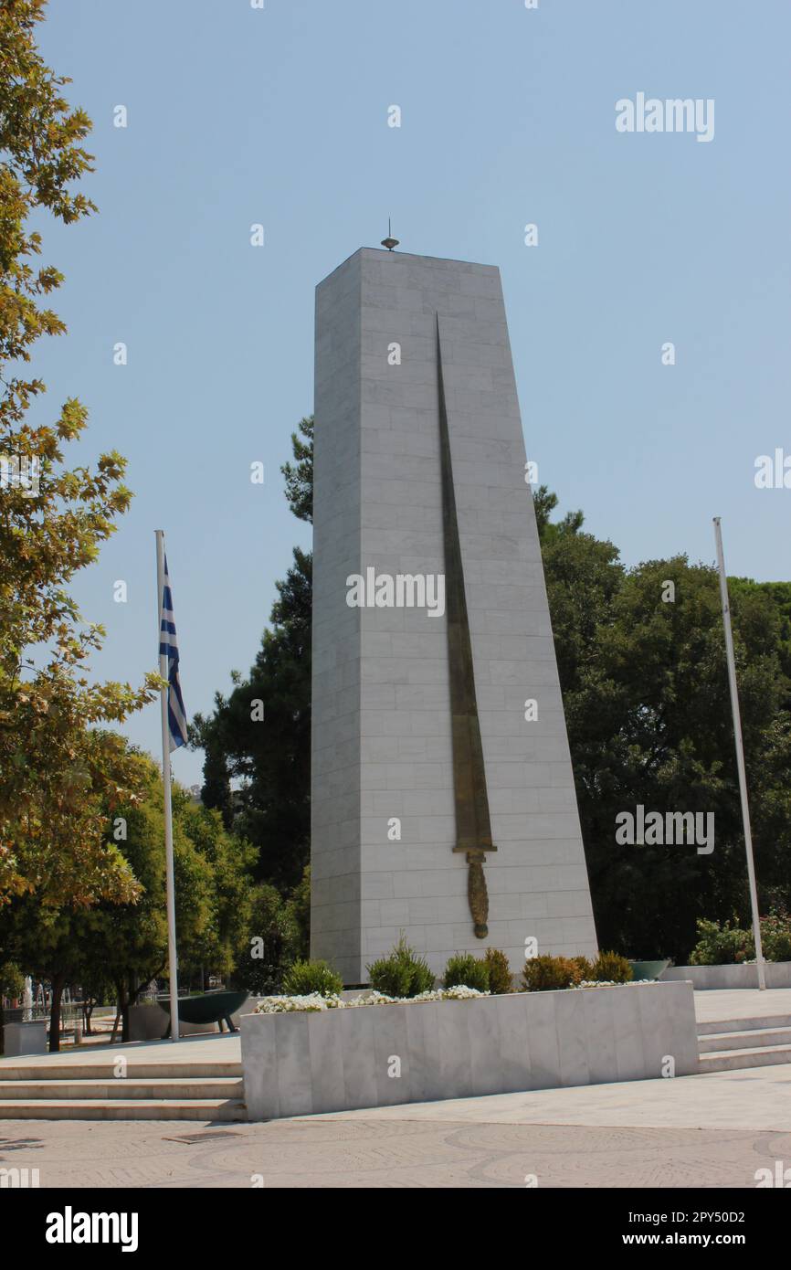 The monument of the sword (Spathi) in Komotini, Evros Thraki Greece ...