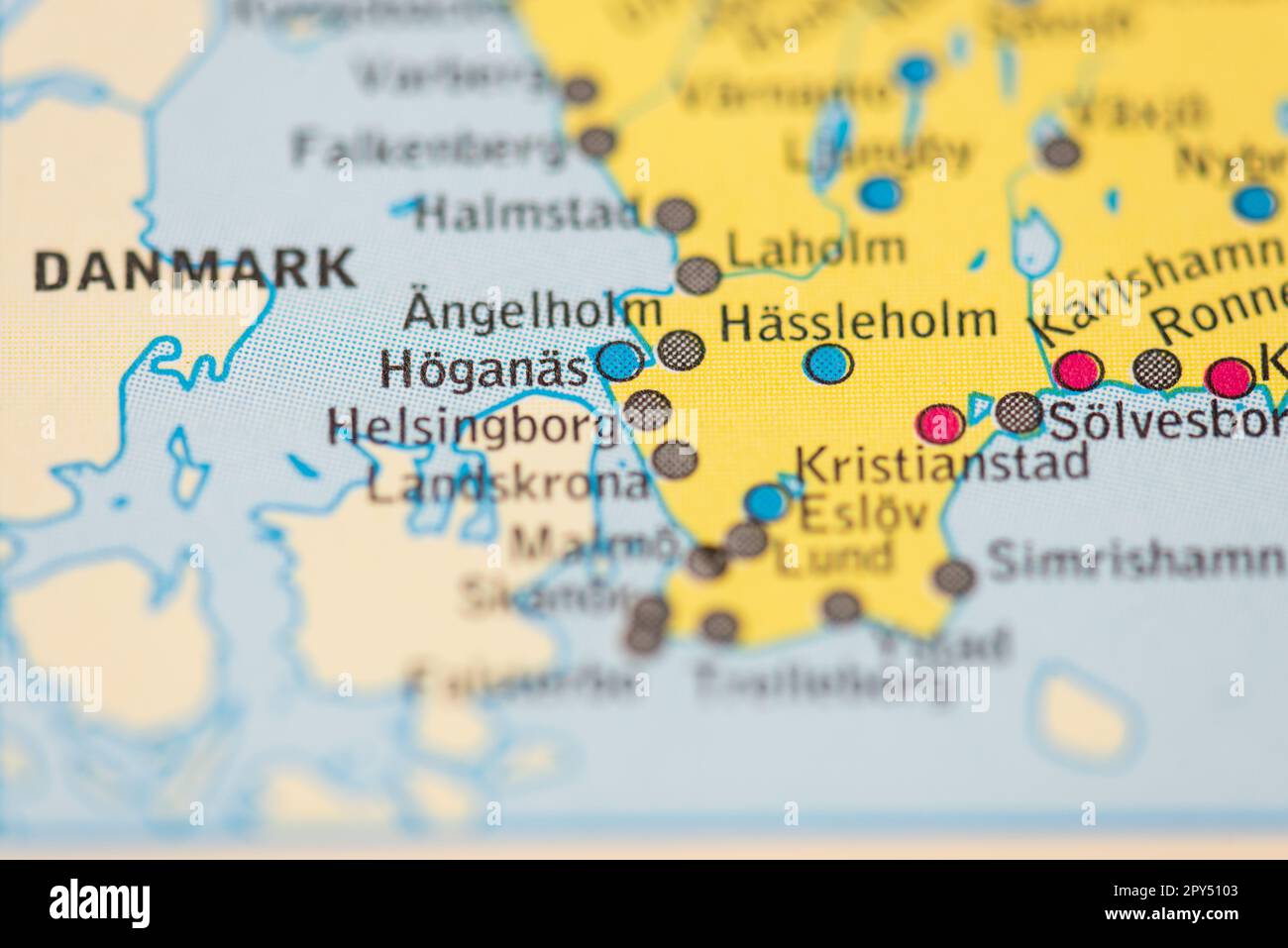 Gothenburg, Sweden - February 20 2022: Map of Höganäs in Sweden Stock ...