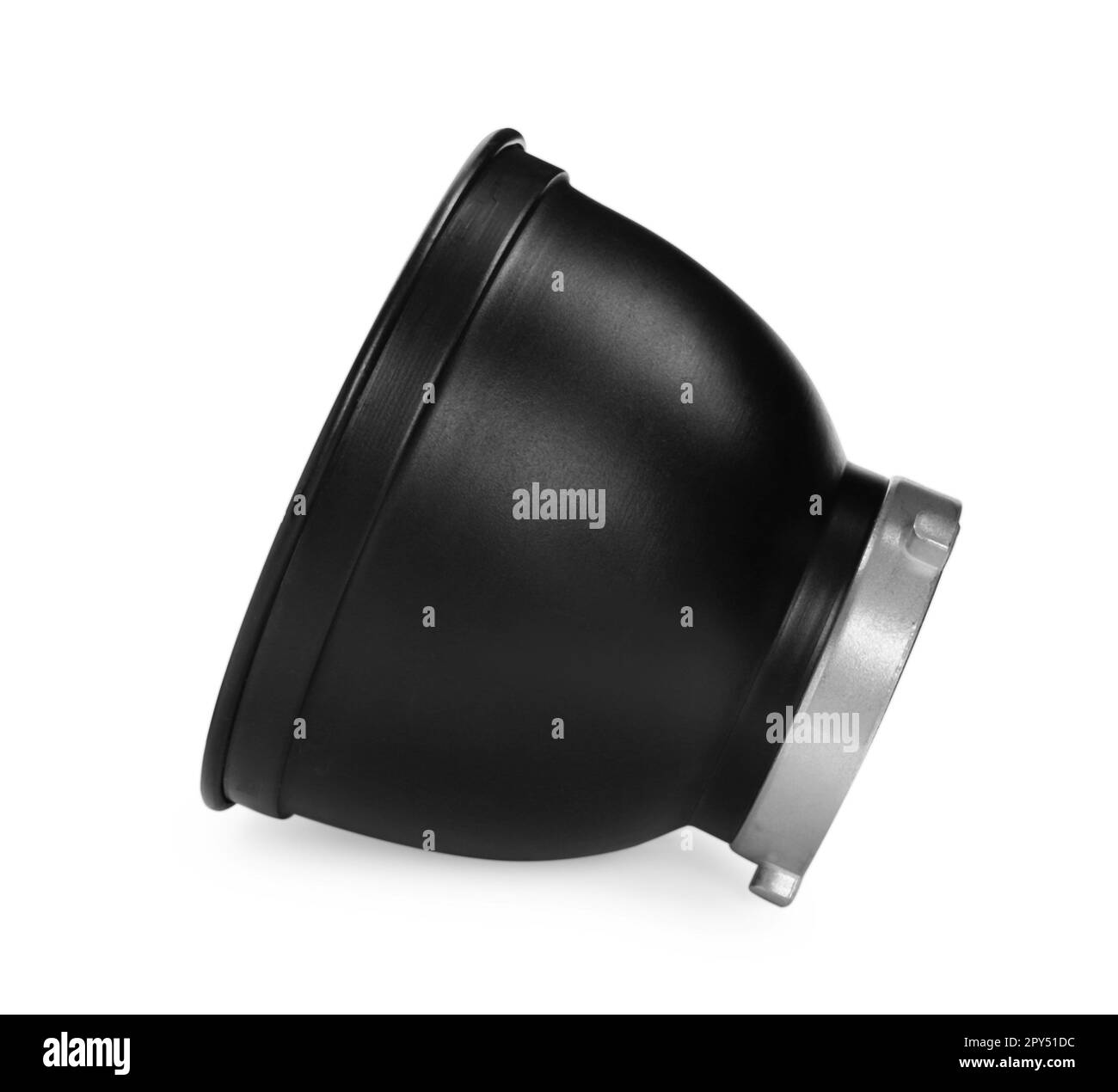 Studio flash light reflector isolated on white. Professional ...