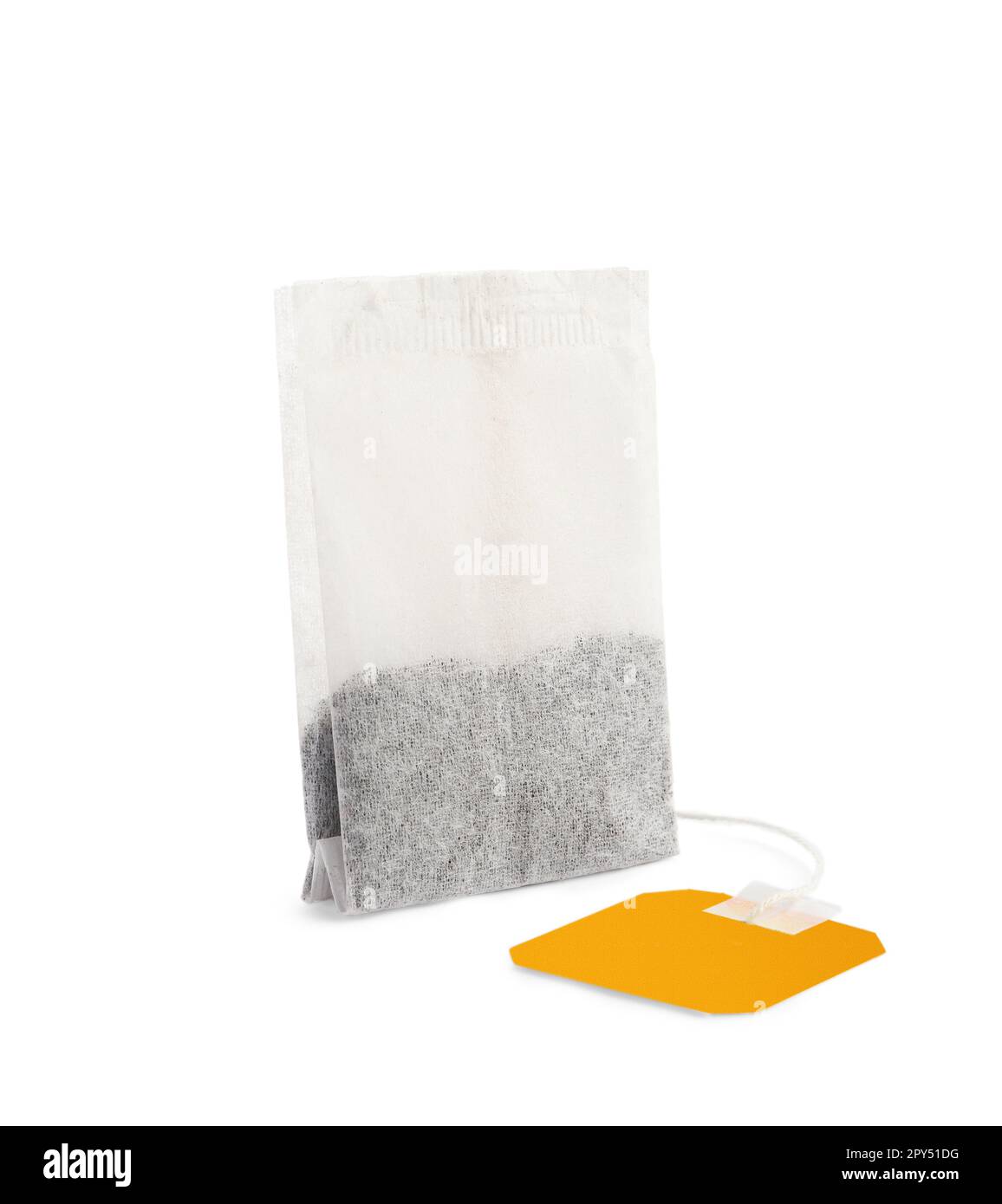 New tea bag with tab isolated on white Stock Photo - Alamy