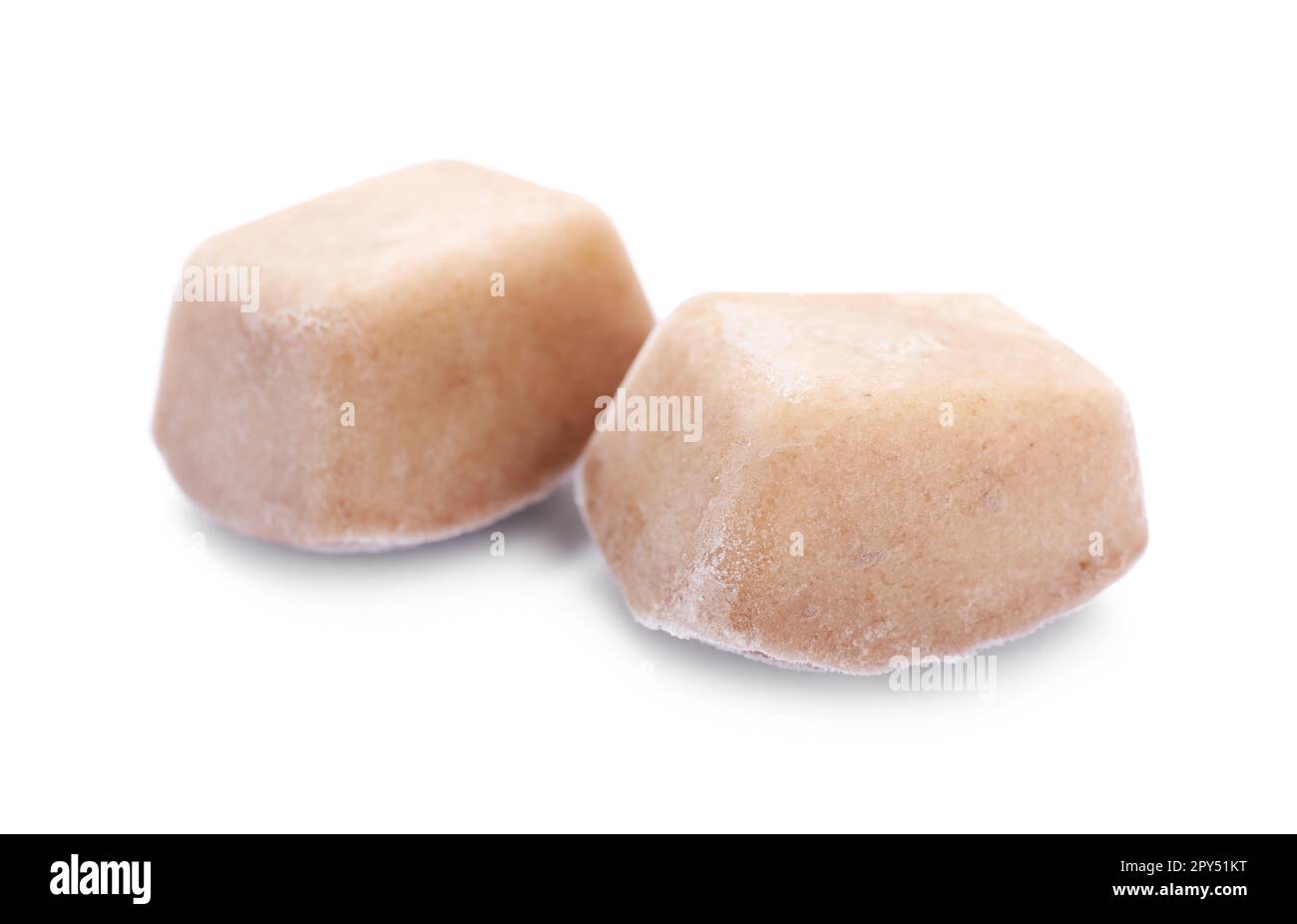 Frozen fruit puree cubes on white background Stock Photo - Alamy