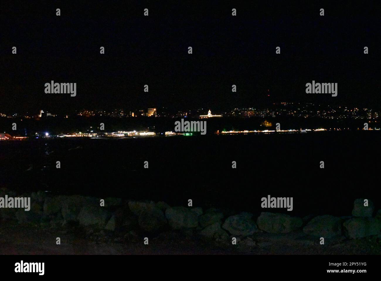 Amazing port of Varna at night Stock Photo - Alamy