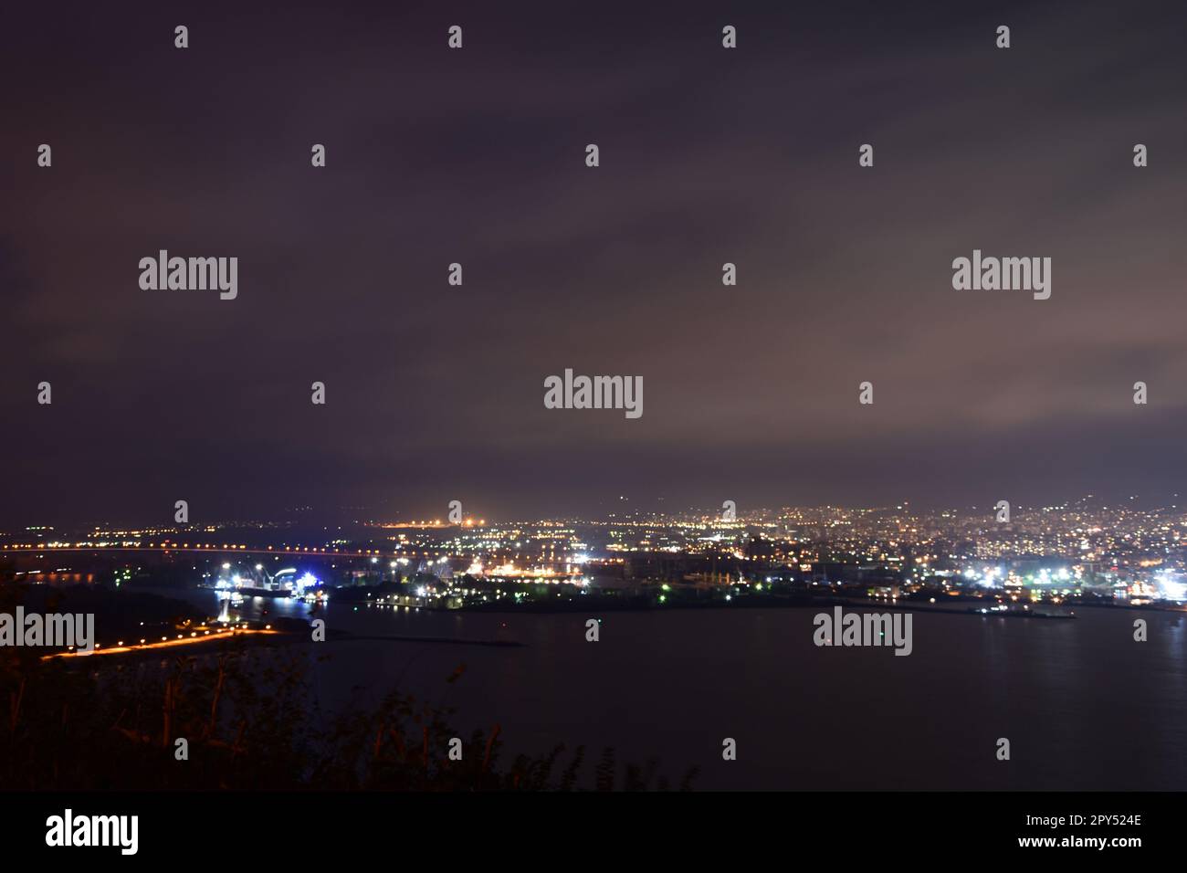 Varna city at night. The city has a gold treasure of the Chalcolitha ...