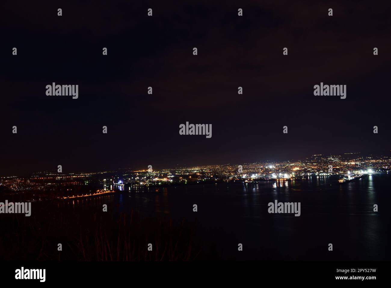 Varna city at night. The city has a gold treasure of the Chalcolitha ...