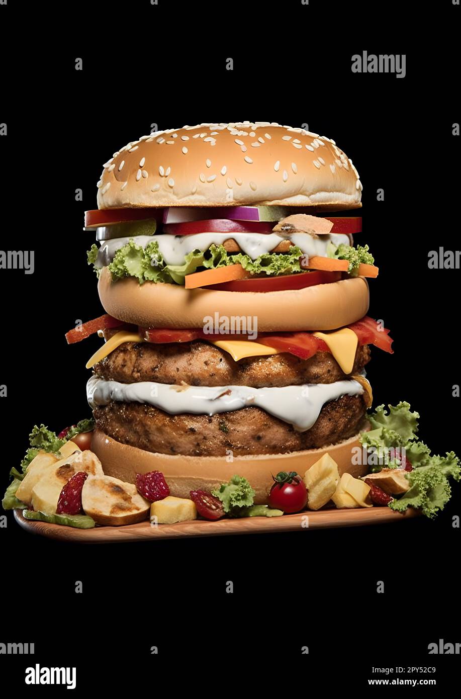 Tall hamburger food hi-res stock photography and images - Alamy