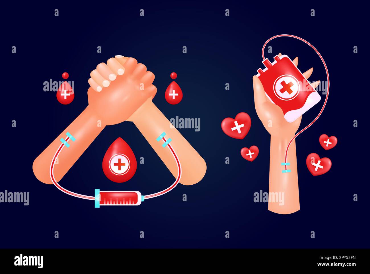 Blood Donor Day, 3d vector of giving blood to save lives. Giving and ...
